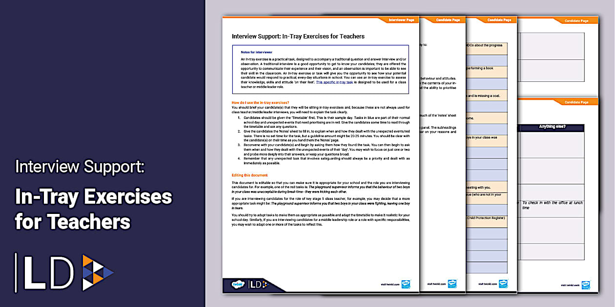 Teaching interview tasks (teacher made) - Twinkl