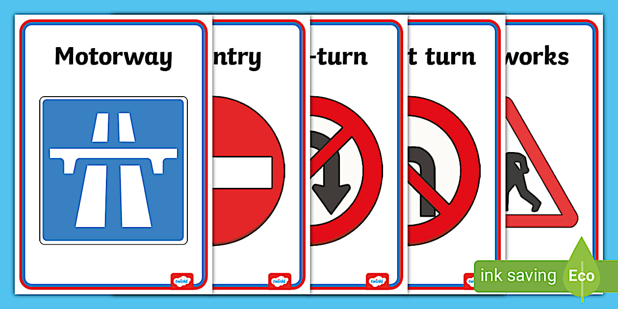 Motorway Road Signs Display Posters (teacher made) - Twinkl