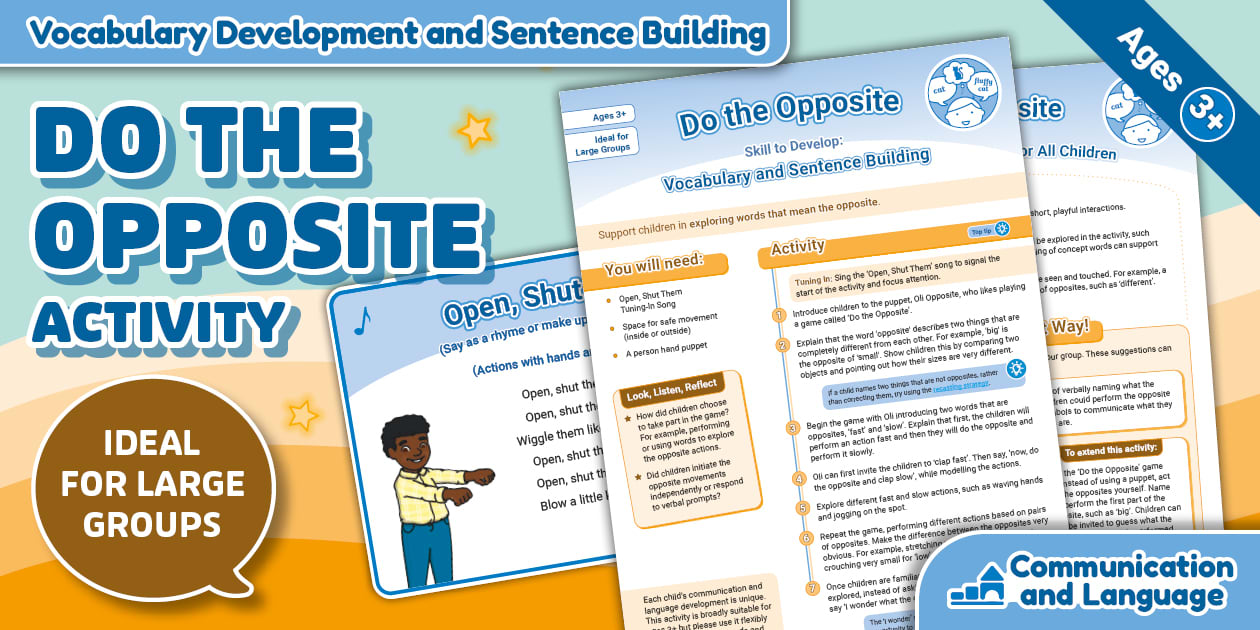 EYFS Communication and Language Activity: Explore Opposites