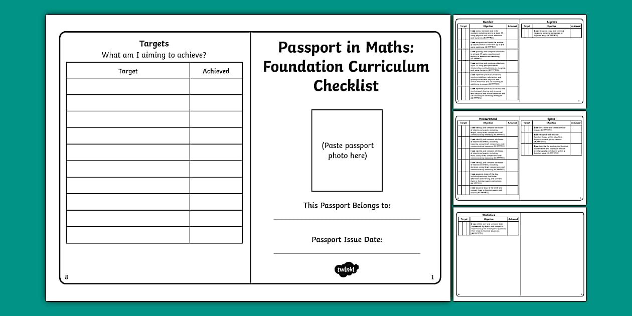 Foundation Maths Assessment I Can Statements Checklist