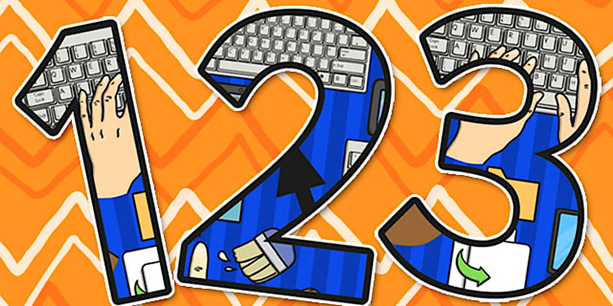 Computing Display Themed A4 Display Numbers - Twinkl