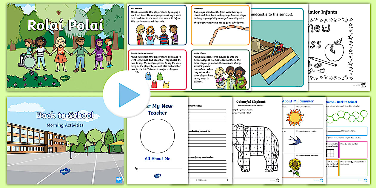 Senior Infants Back to School Activity Pack English/Gaeilge