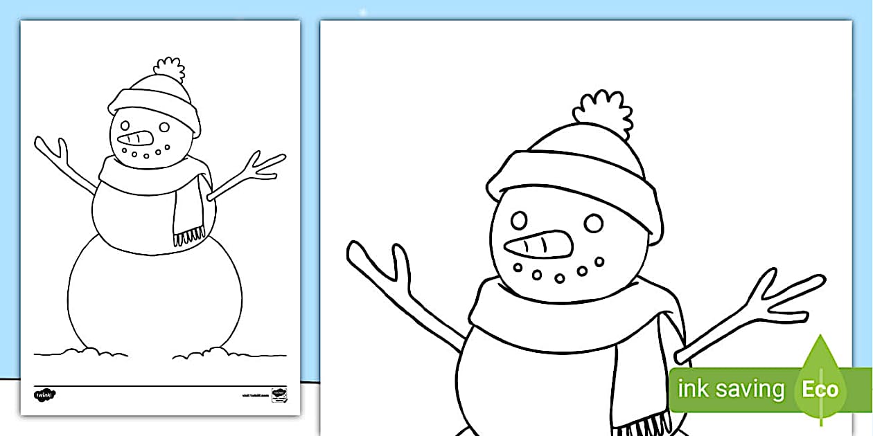 Snowperson Colouring Sheet | Colouring Pages - Twinkl