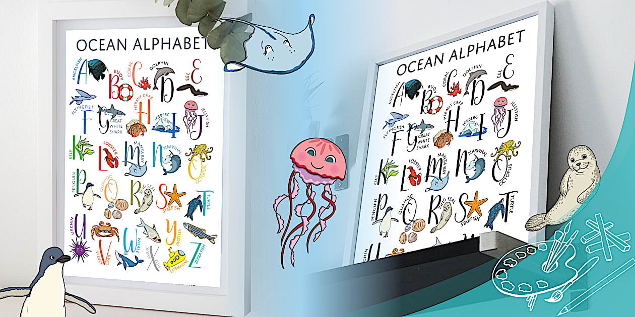 Ocean Themed Alphabet Poster | Twinkl Art Gallery - Twinkl