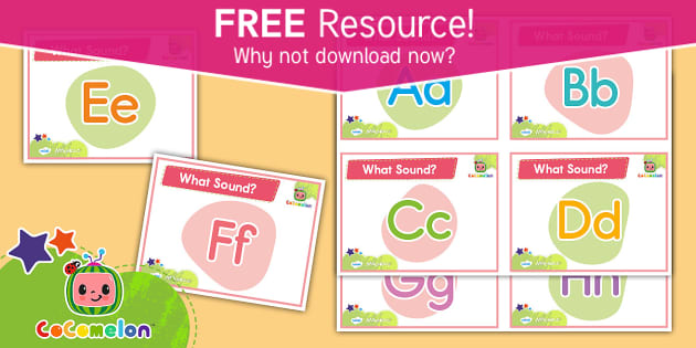FREE CoComelon: What Sound? Letter Flash Cards - Twinkl