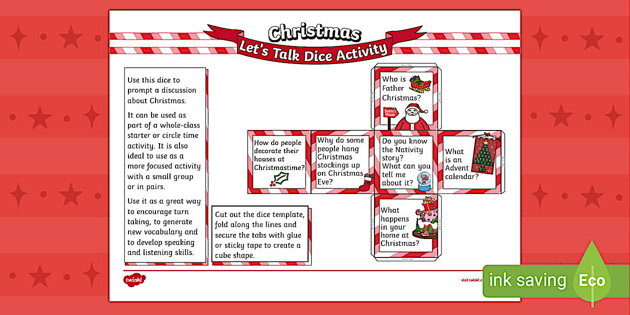 Christmas Let's Talk Dice Activity | Twinkl Games | KS1