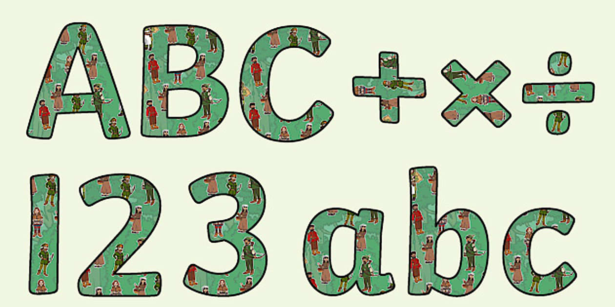 Robin Hood Themed Size Editable Display Lettering - display