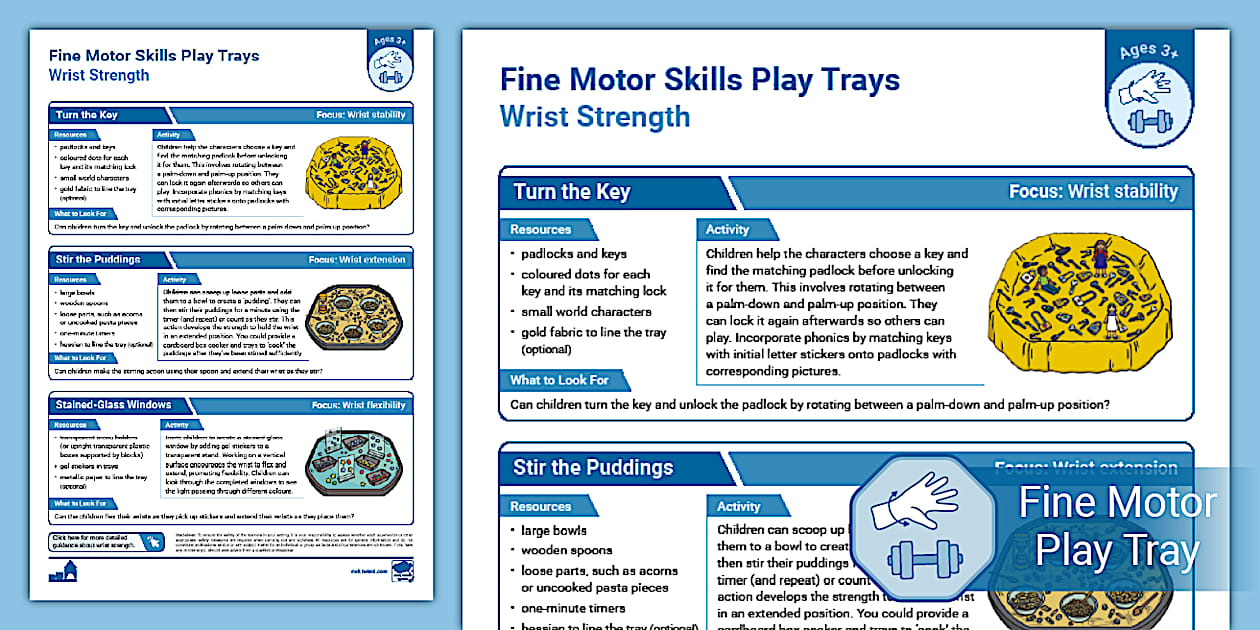 Wrist Strength Fine Motor Skills Play Trays (Set 1) | Twinkl