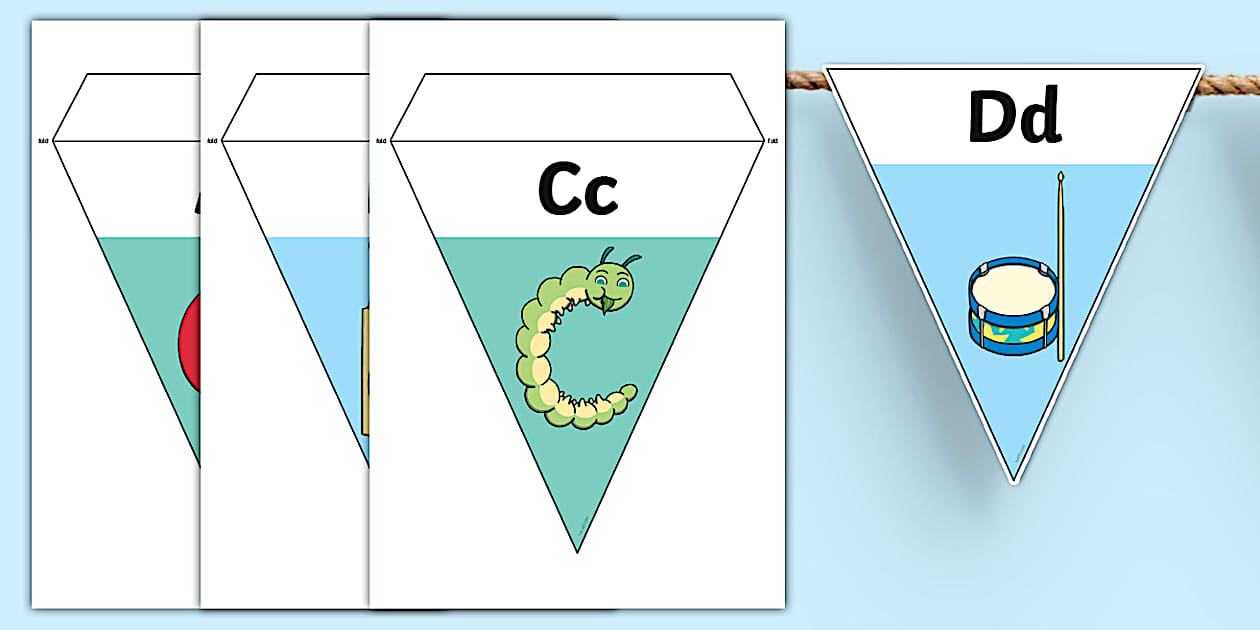 Twinkl Phonics Upper and Lowercase Alphabet Bunting - Twinkl