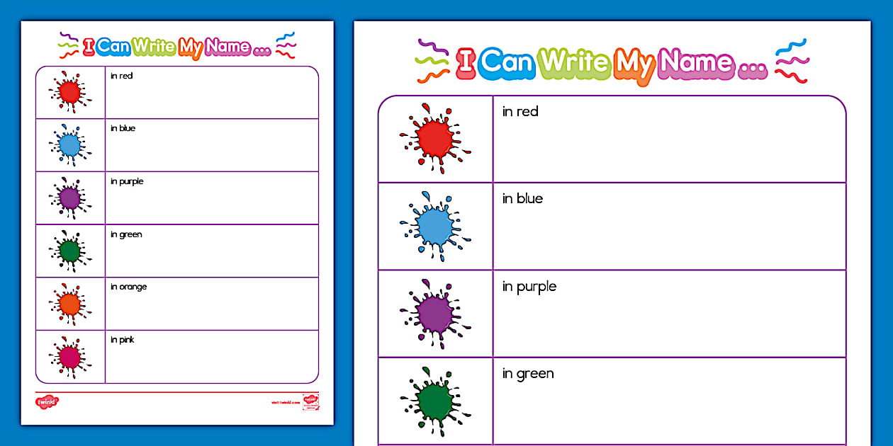 Name Writing With Colors Worksheet (teacher made) - Twinkl