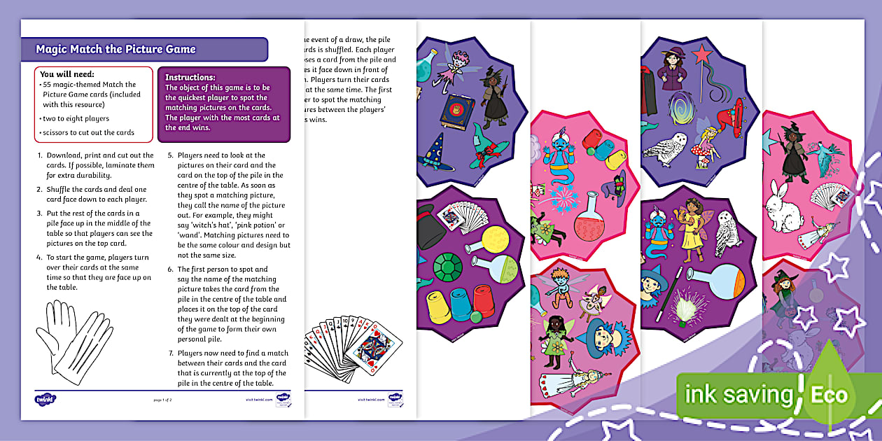 Magic Match the Picture Game (teacher made) - Twinkl
