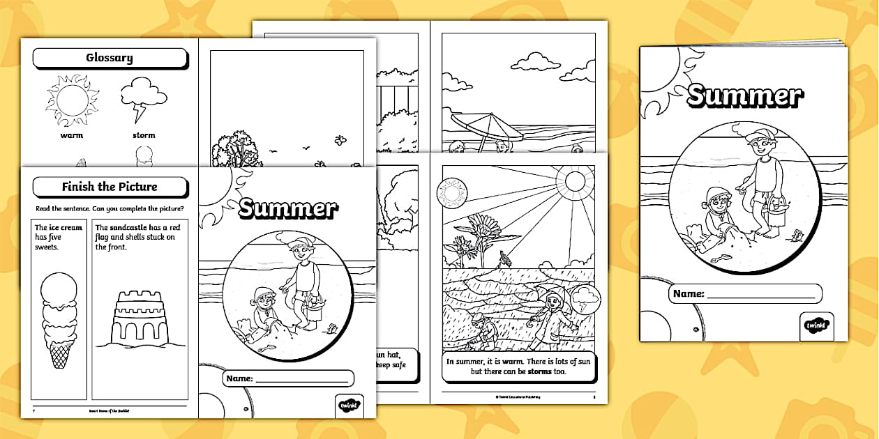 Read and Colour Non-Fiction Booklet: Summer (teacher made)