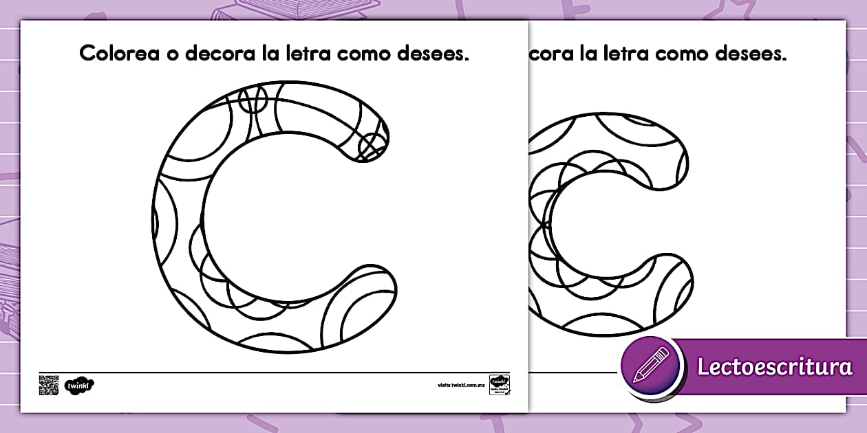 Hoja para colorear: La letra C (creat de profesori) - Twinkl