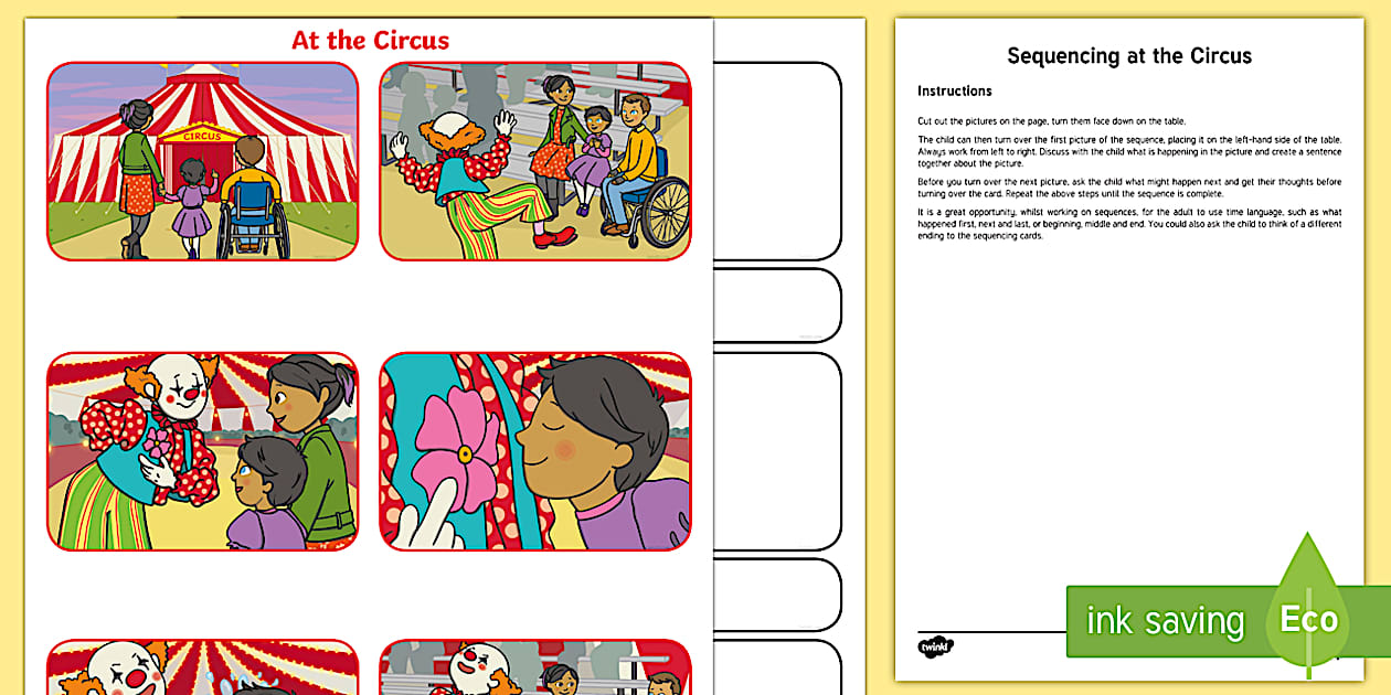 At the Circus Sequencing Cards (teacher made) - Twinkl