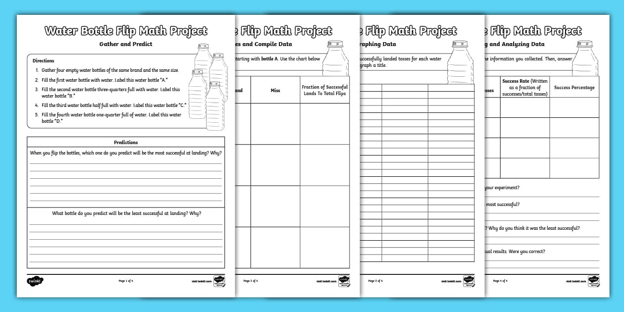 Bottle Flip Challenge Math Project | Resource | Twinkl USA