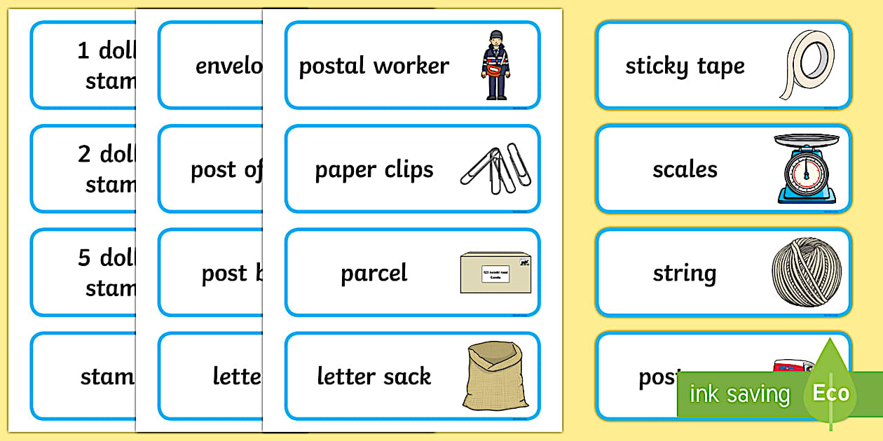 Post Office Word Cards