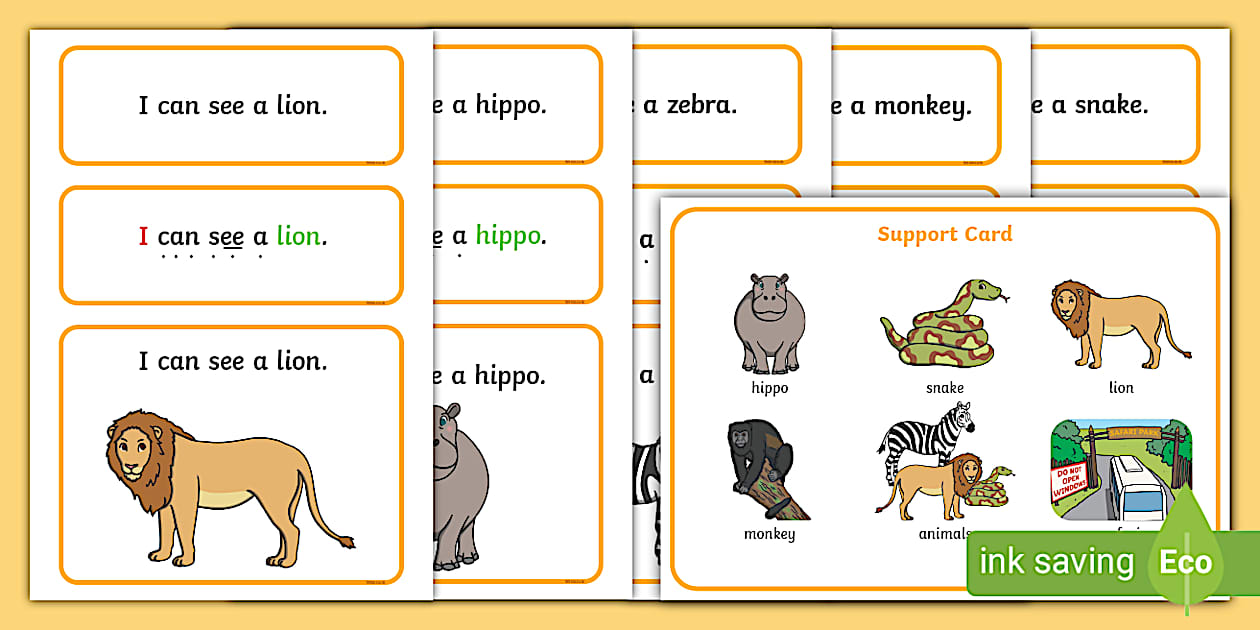 EYFS Safari Simple Sentence Cards