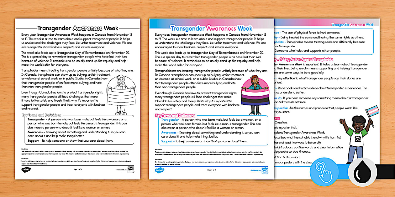 Transgender Awareness Week Activity: Primary - Twinkl