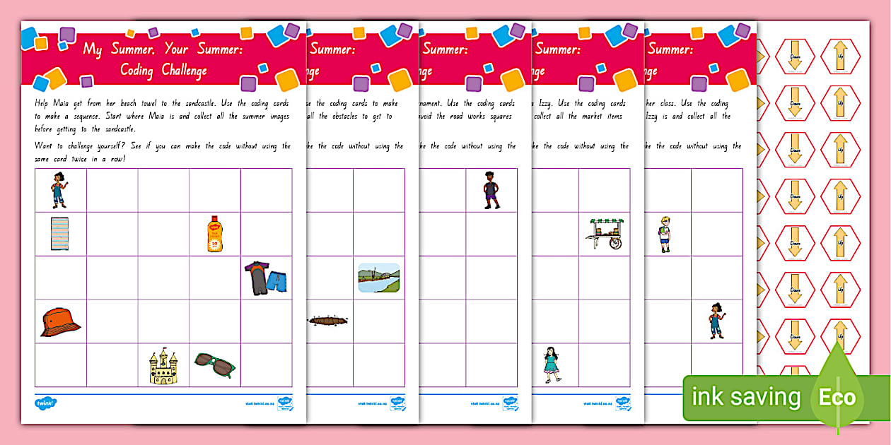 My Summer, Your Summer: Coding Challenge (teacher made)