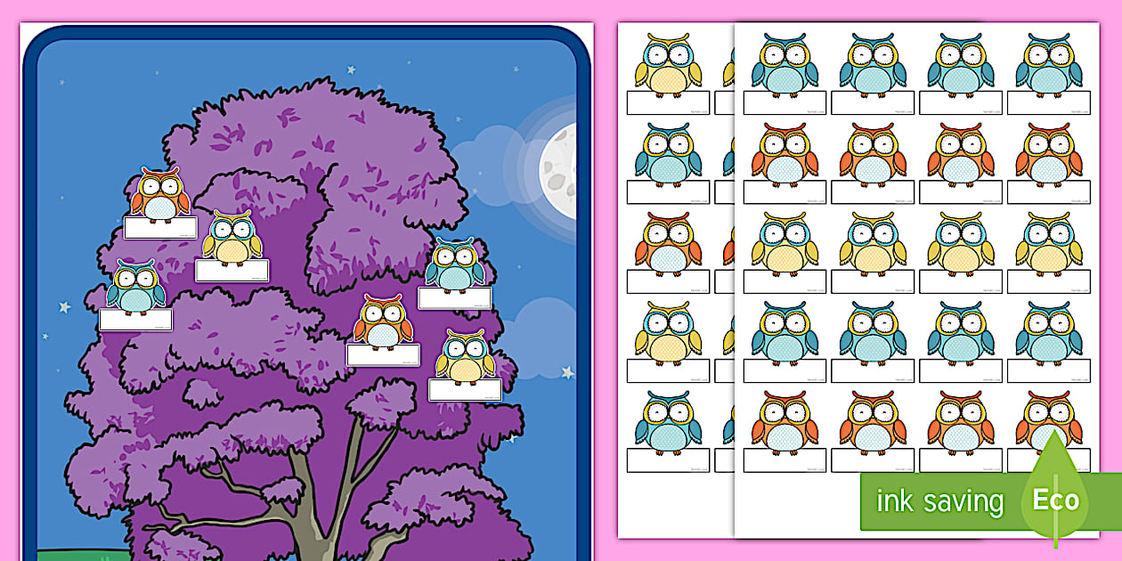 Owl Theme Editable Self-Registration (teacher made) - Twinkl