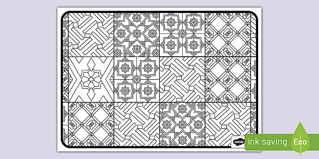 Patchwork Quilt Mindfulness Colouring - Twinkl - KS1