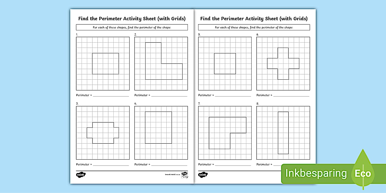 Find the Perimeter Activity Sheet (With Grids) - Twinkl