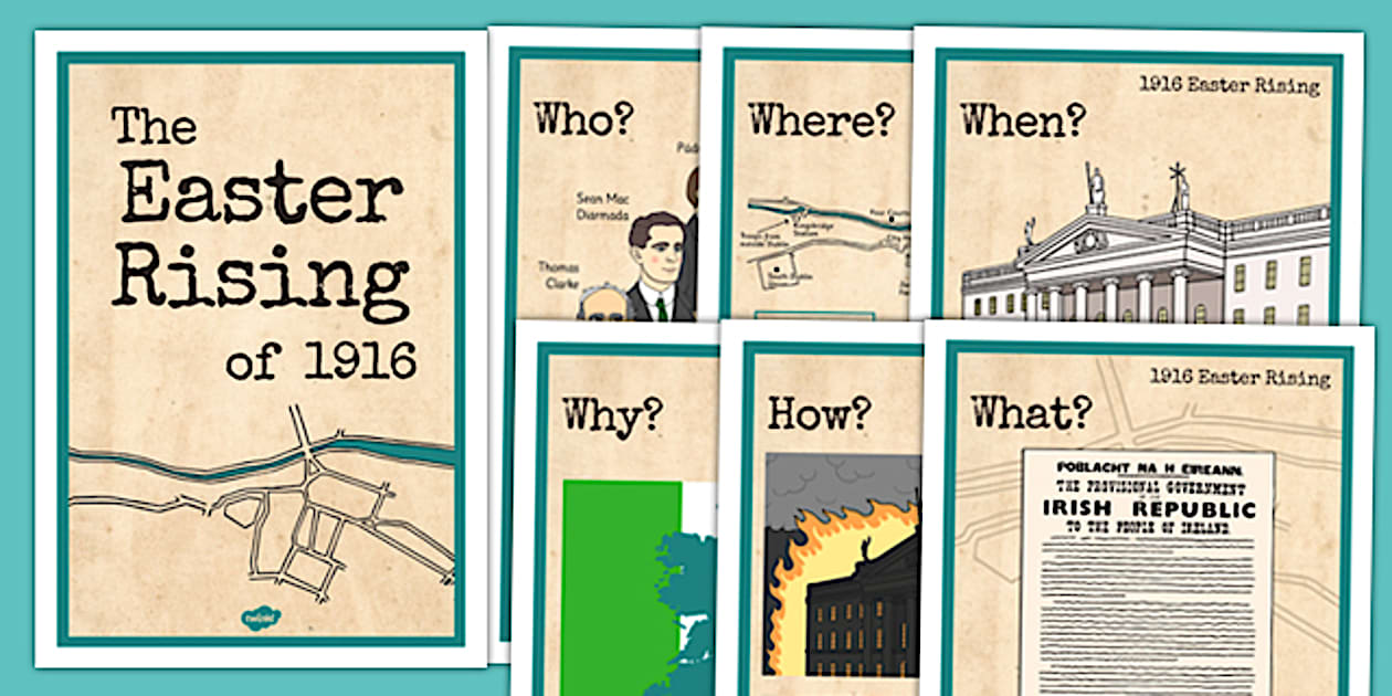 1916 Rising Fact File Display Posters (teacher made)
