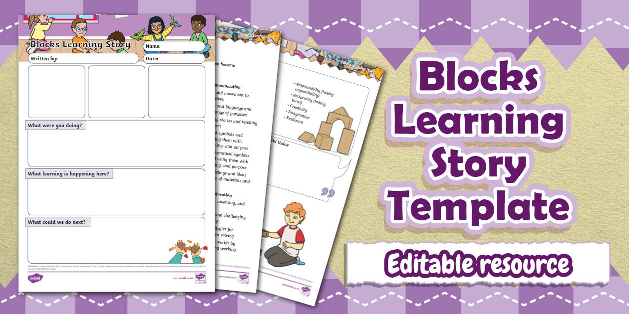 Blocks Learning Story Template (Editable)