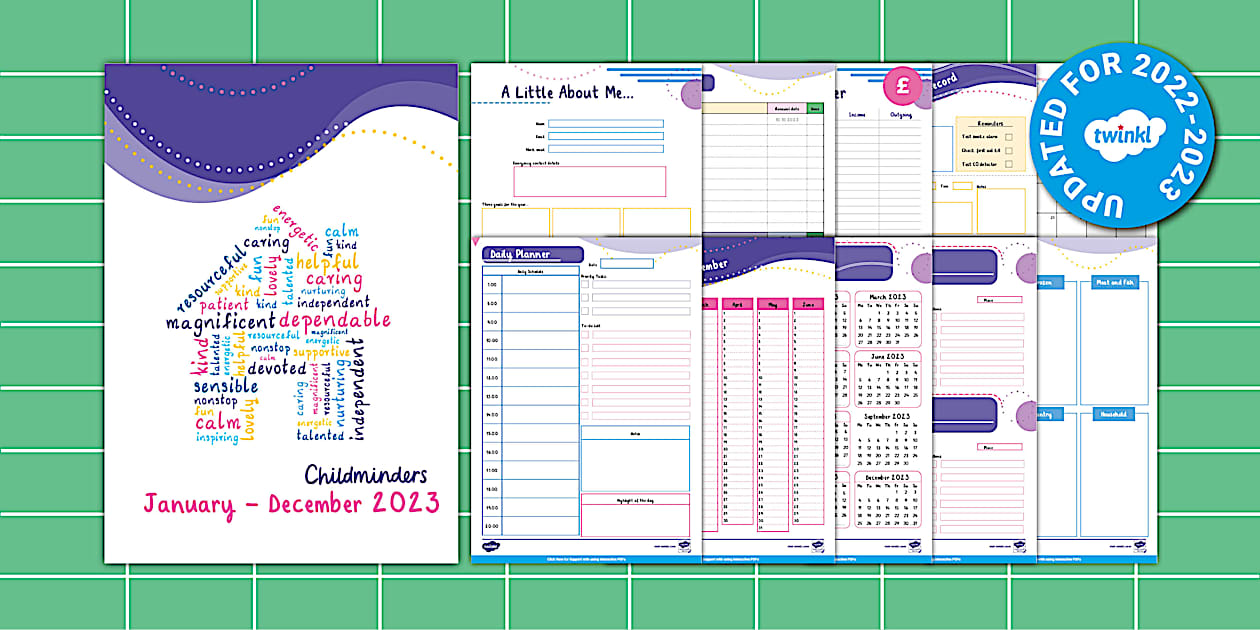 Childminders Planner January - December 2023 (teacher made)