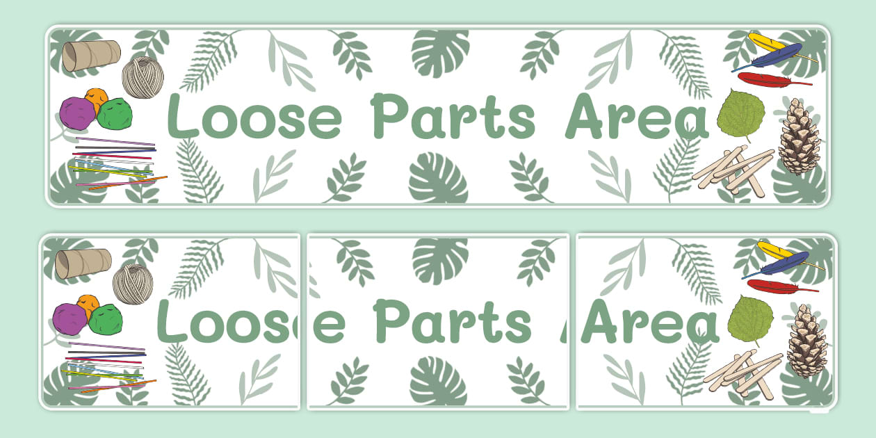Botanical-Themed Loose Parts Area Display Banner - Twinkl