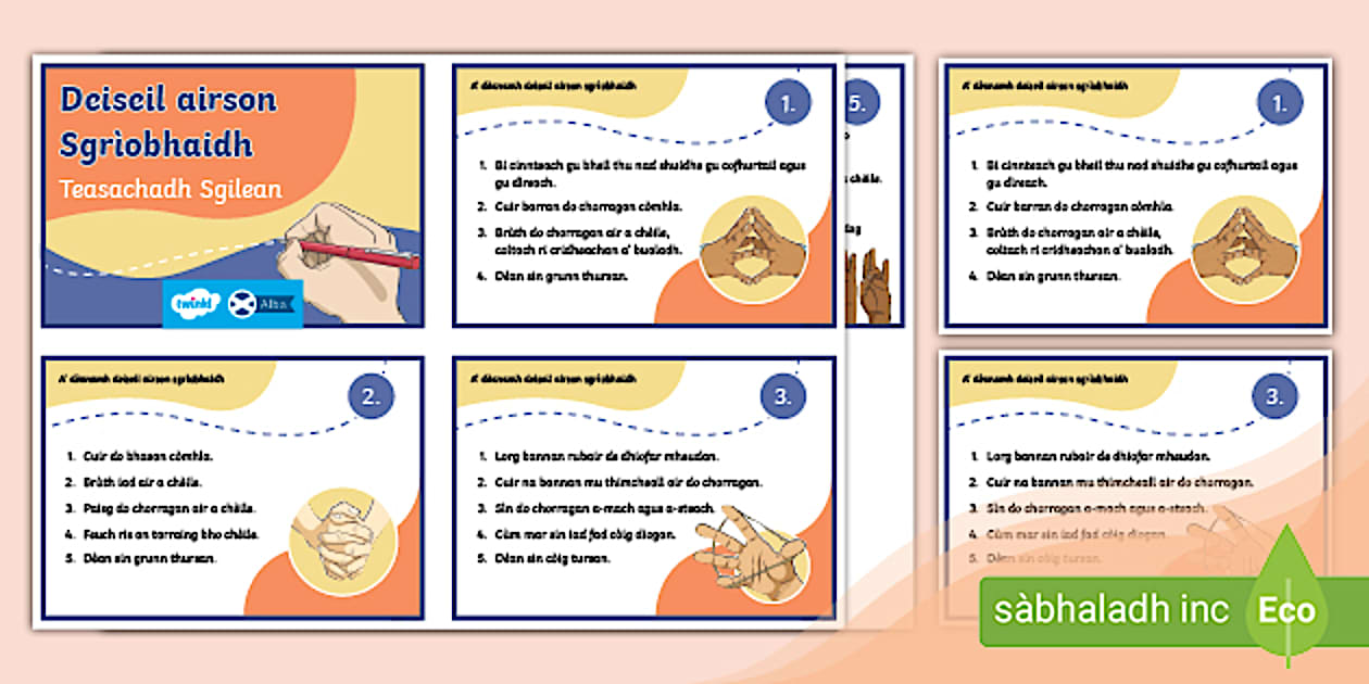 Deiseil airson Sgrìobhaidh – Priob-chairtean - Twinkl
