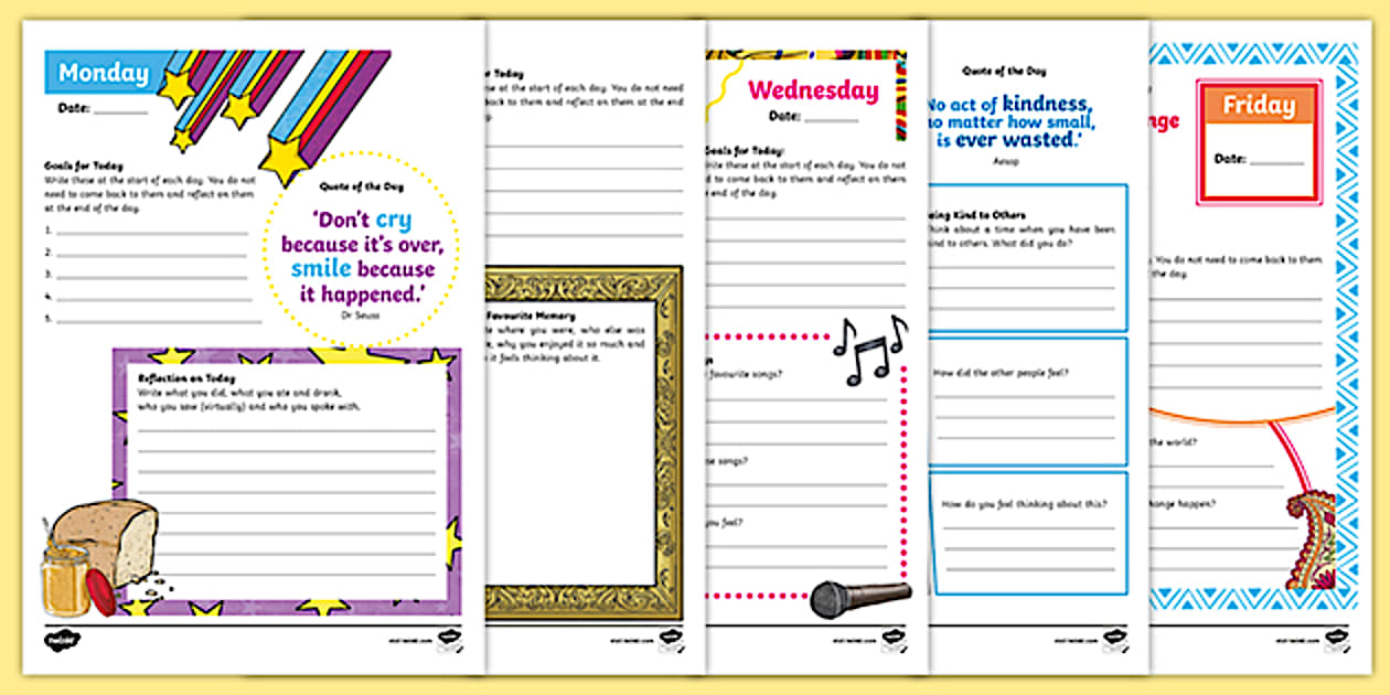 FREE! - Weekly Wellbeing Journal Pack 1 (7-11) | Twinkl