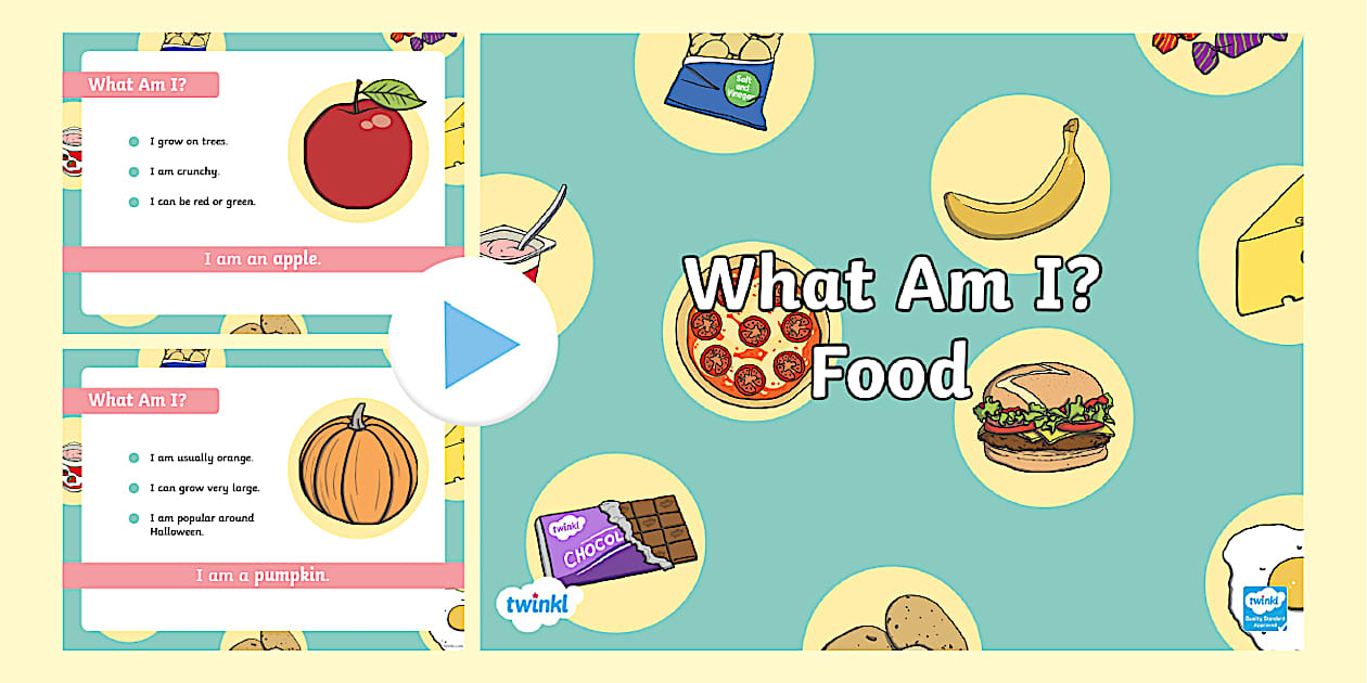 F-2 What am I? Food Theme (teacher made) - Twinkl