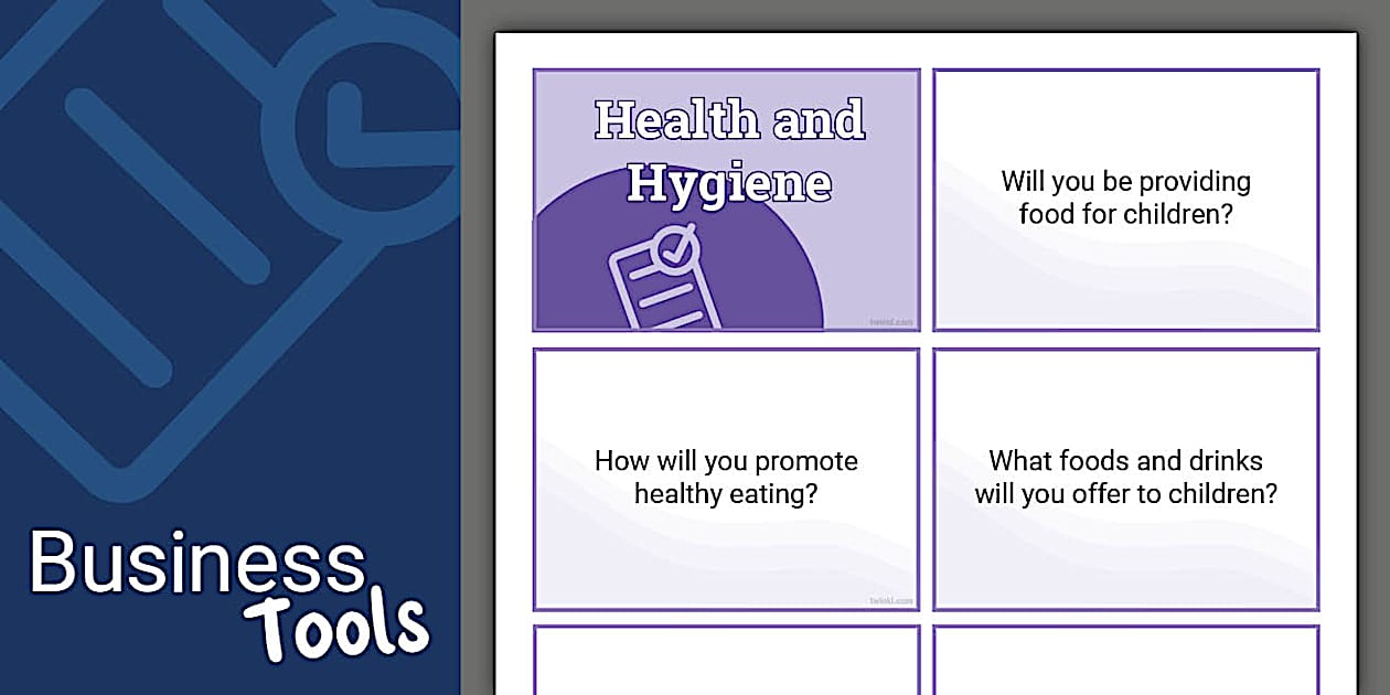 Ofsted Health and Hygiene Questions Prompt Cards for Childminders