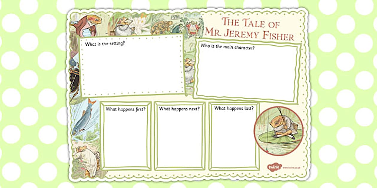 The Tale of Mr Jeremy Fisher Book Review Writing Frame - mr jeremy fisher