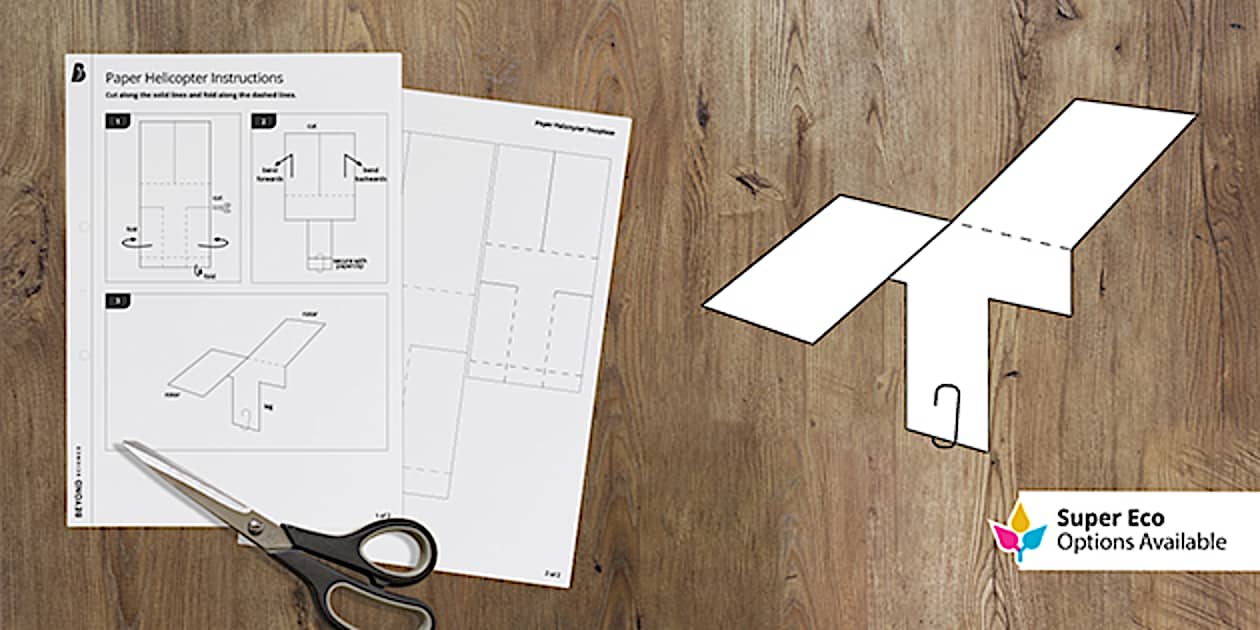 Paper Helicopter Template (teacher made) - Twinkl