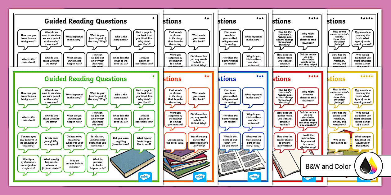 Guided Reading Differentiated Question Mats for 3rd-5th Grade