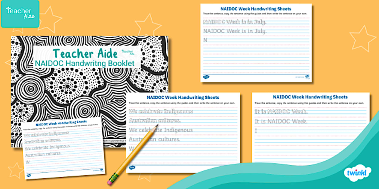 NAIDOC Handwriting Booklet - Teacher Aide - Twinkl