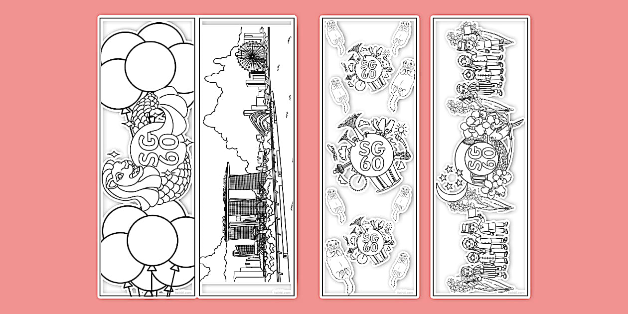Singapore National Day Bookmarks (teacher made) - Twinkl