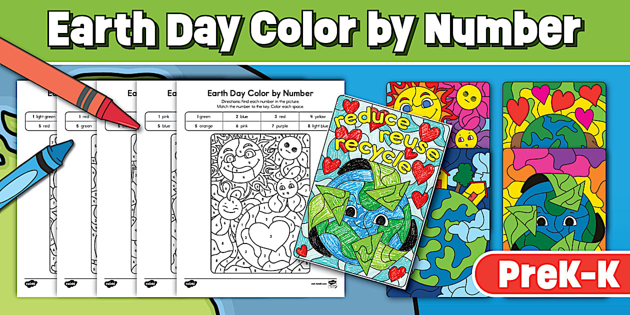 Earth Day Color by Number Worksheets