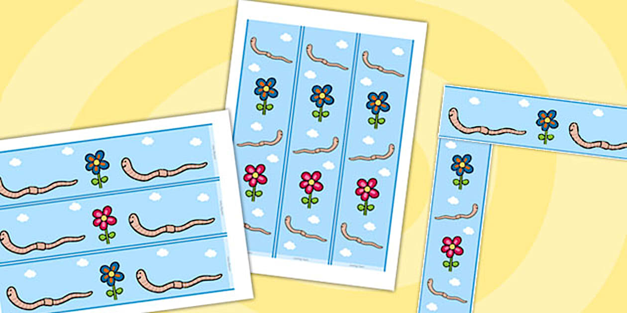 Worm Display Borders (teacher made) - Twinkl