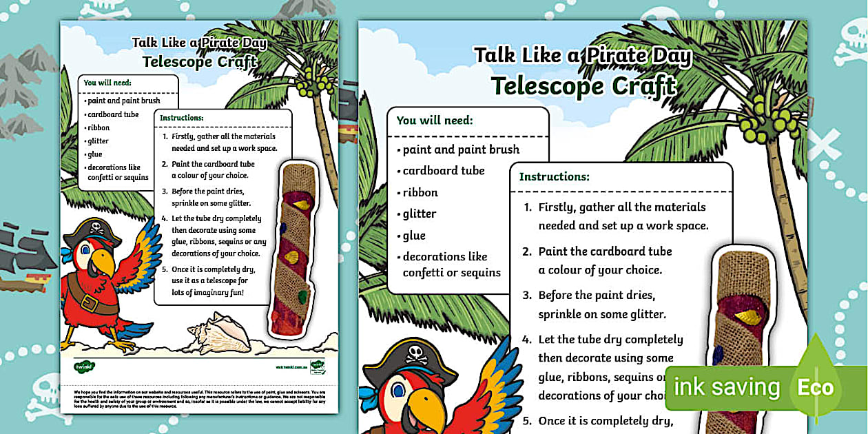 Talk Like a Pirate Day Telescope Craft (teacher made)