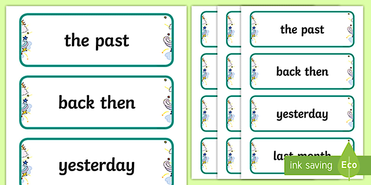 Past, Present and Future Word Cards (teacher made) - Twinkl