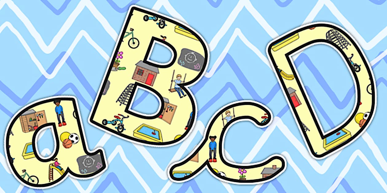 👉 Outdoor Play Area Themed Size Editable Display Lettering - play