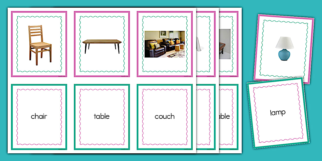 Furniture Photo Vocabulary Matching Game - Twinkl