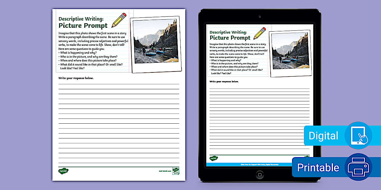 Seventh Grade Descriptive Writing Picture Prompt: Rafting