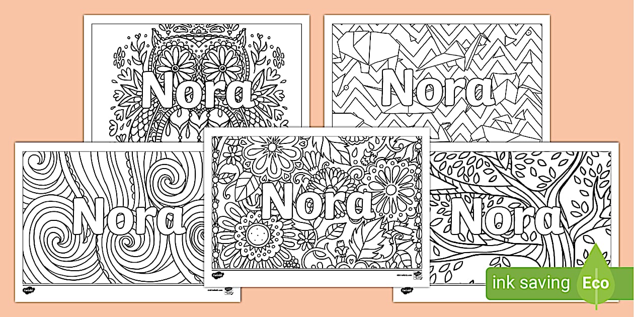 Nora Mindfulness Name Colouring Activity (teacher made)