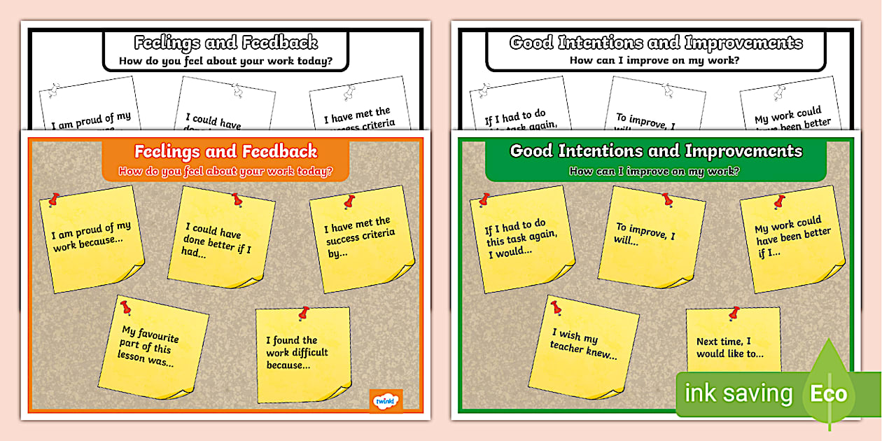 CfW: Feedback and Feed Forward Classroom Posters - Twinkl