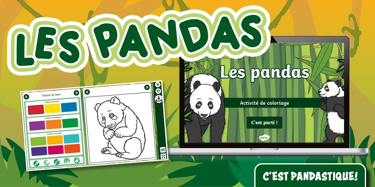 Jeu interactif coloriage : Les pandas