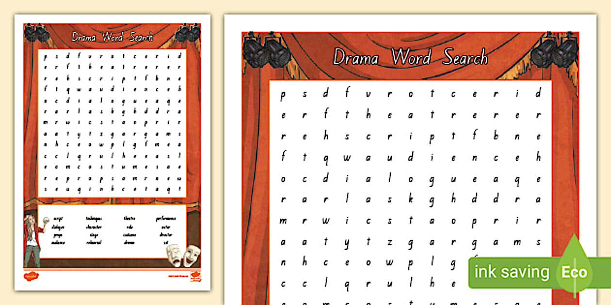 Drama Word Search (teacher made) - Twinkl